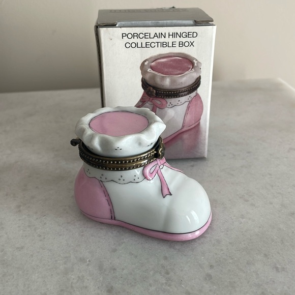 Accents | Porcelain Hinged Collectible Pink Shoe Box | Poshmark